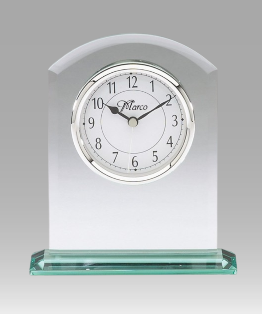 Glass Arched Table Clock - Ampros Awards