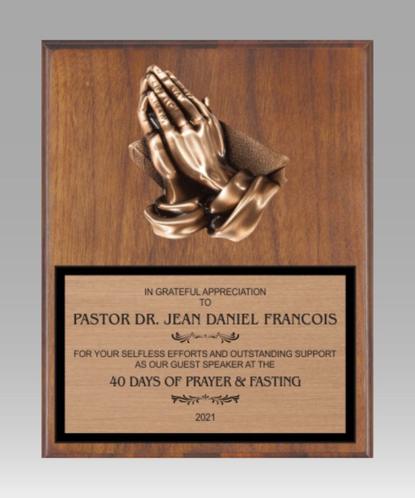 Praying Hands Plaque - Ampros Awards