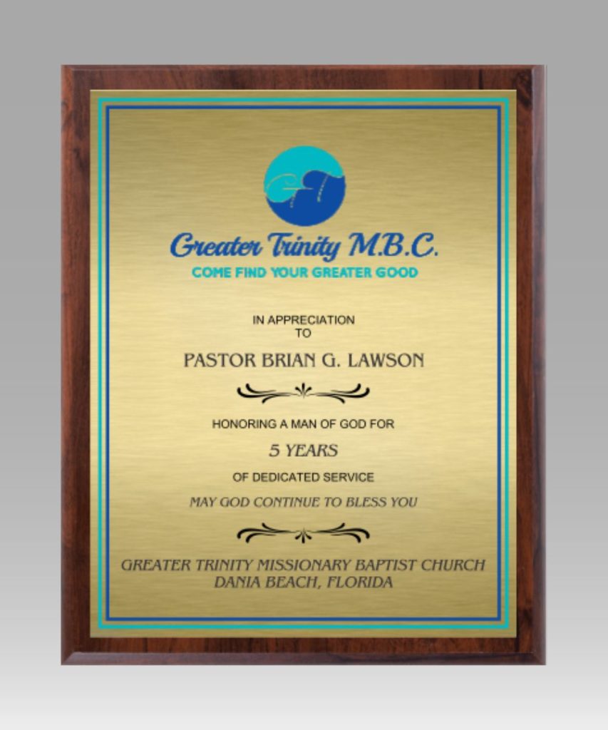 Standard Plaque with Gold Plate - Ampros Awards