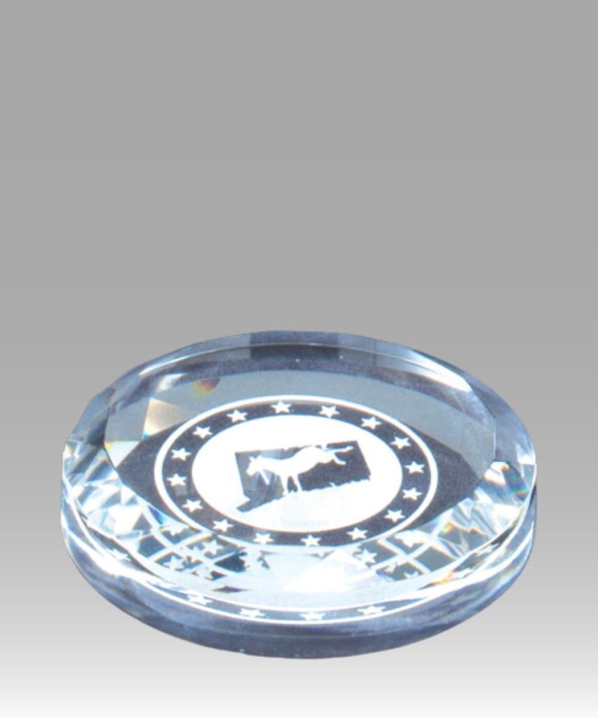 Round Crystal Paperweight - Ampros Awards