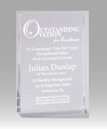 Thick Rectangle Crystal Wedge - Ampros Awards