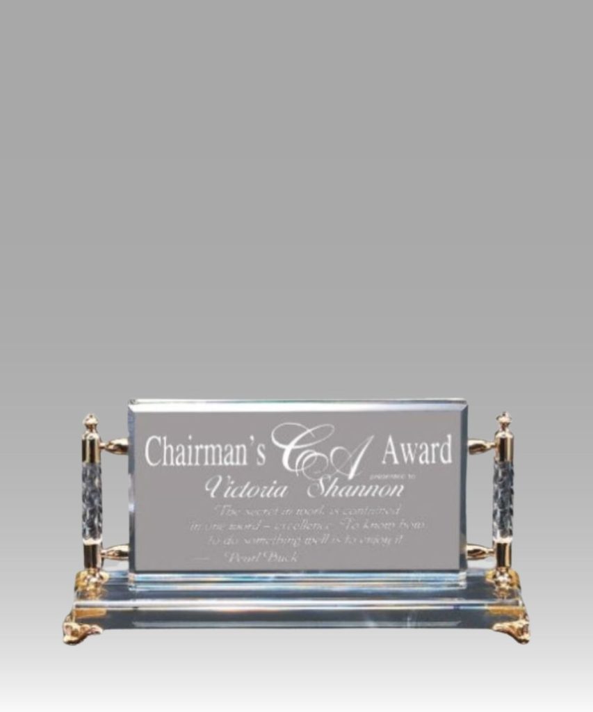 Crystal Gold Trim Billboard Award - Ampros Awards