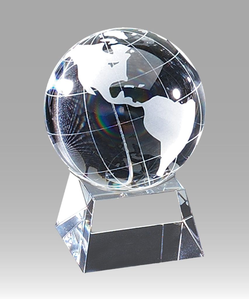 Crystal World Globe - Ampros Awards