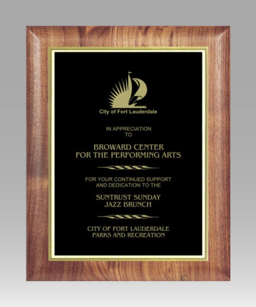 Walnut Round Edge Plaque Black - Ampros Awards