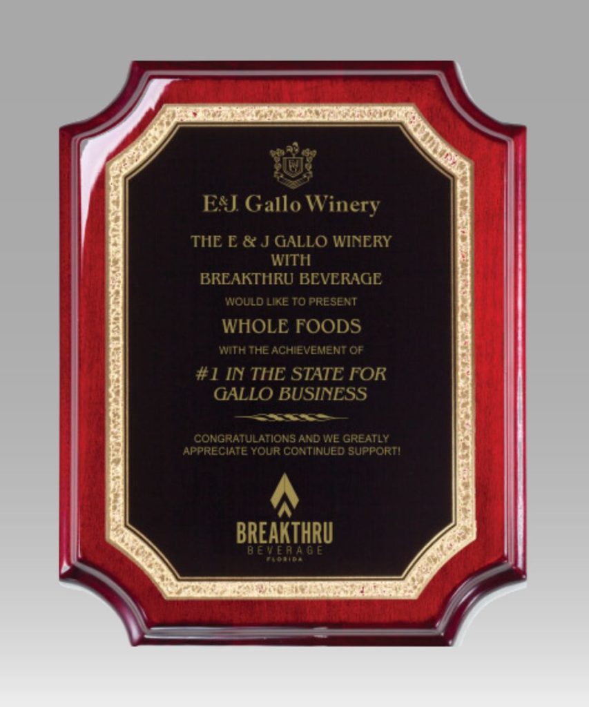 High Gloss Scalloped Rosewood Plaque - Ampros Awards