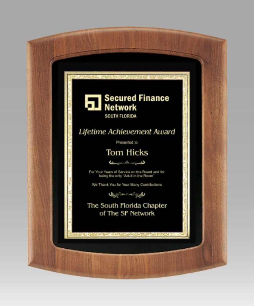 Walnut Executive Plaque - Ampros Awards