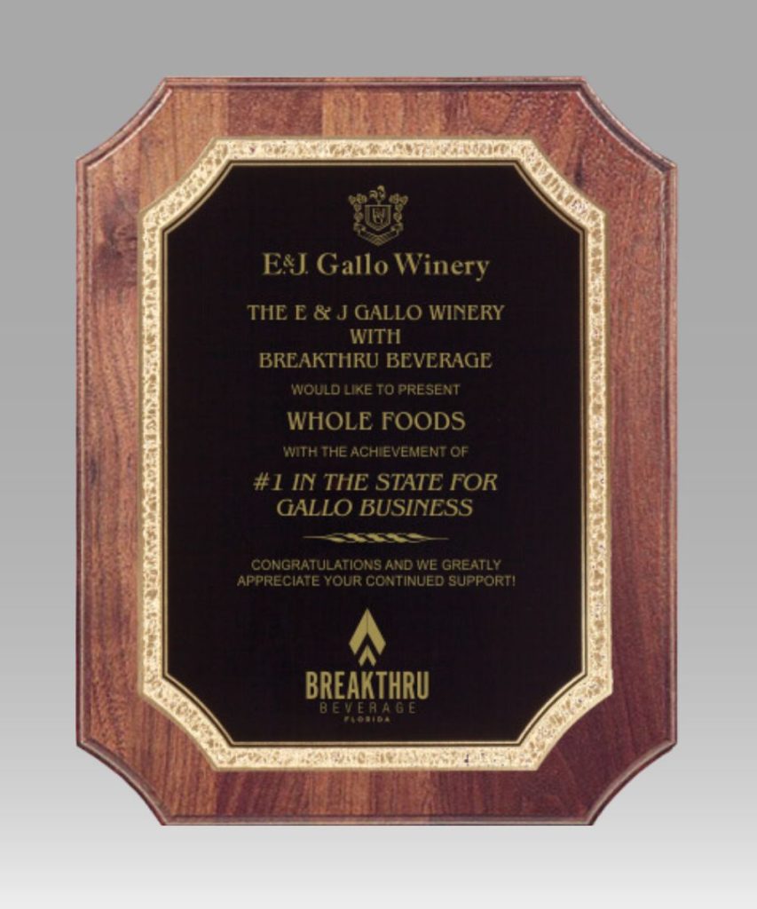 Genuine Walnut Notched Plaque - Ampros Awards