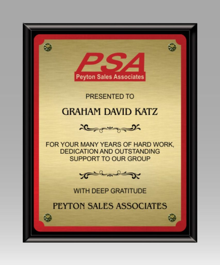 Red Trim Ebony Plaque - Ampros Awards