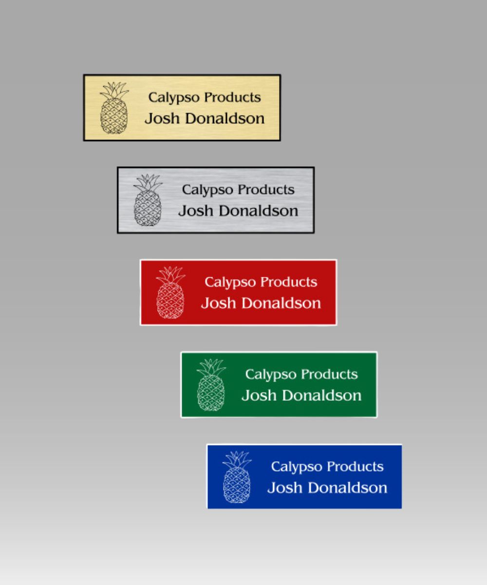 1" x 3" Laser Engraved Squared Corner Name Badge - Ampros Awards