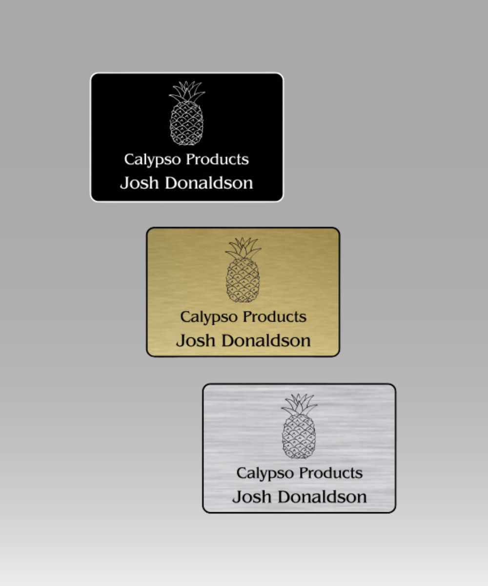 2" x 3" Laser Engraved Rounded Corner Name Badge - Ampros Awards