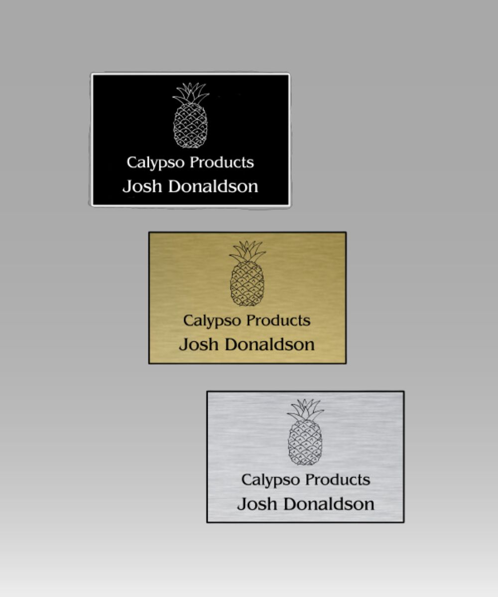 2" x 3" Laser Engraved Squared Corner Name Badge - Ampros Awards