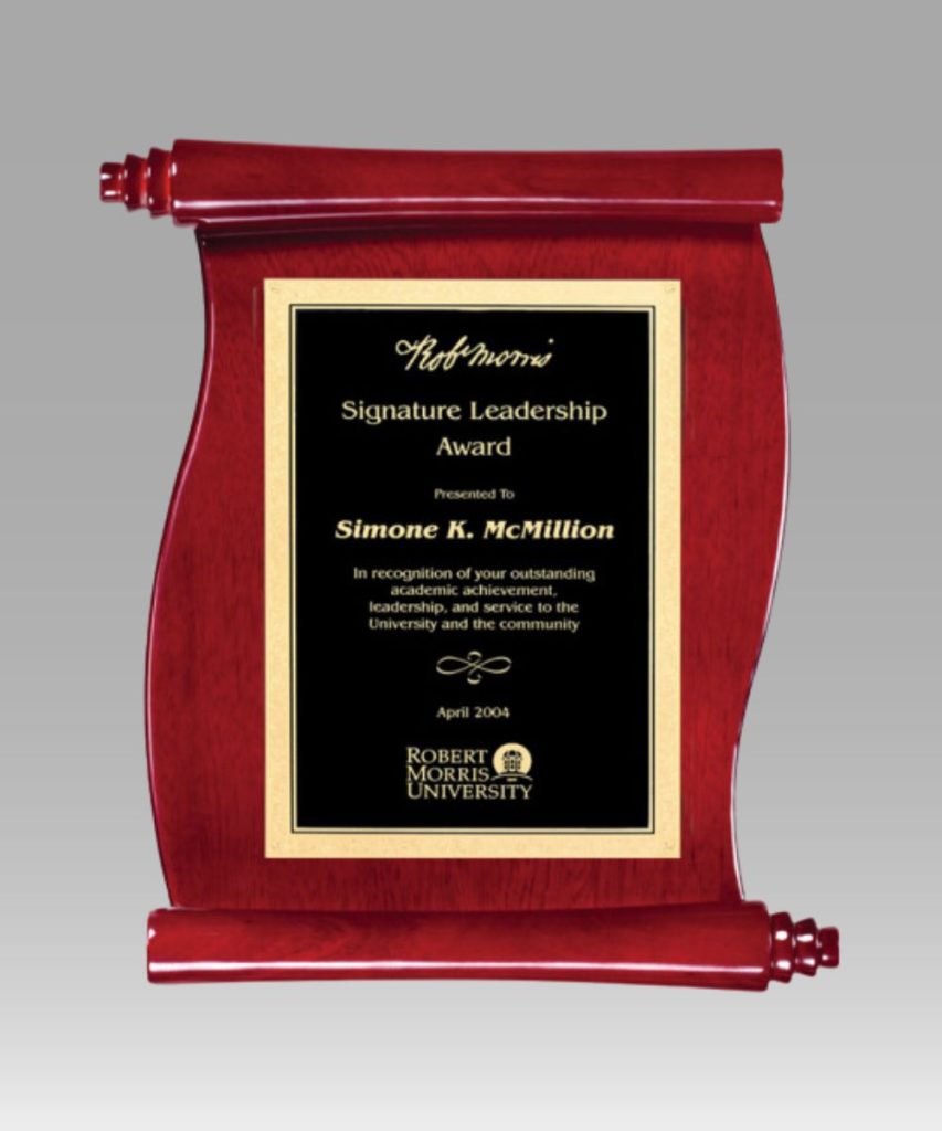 Rosewood Scroll Plaque - Ampros Awards