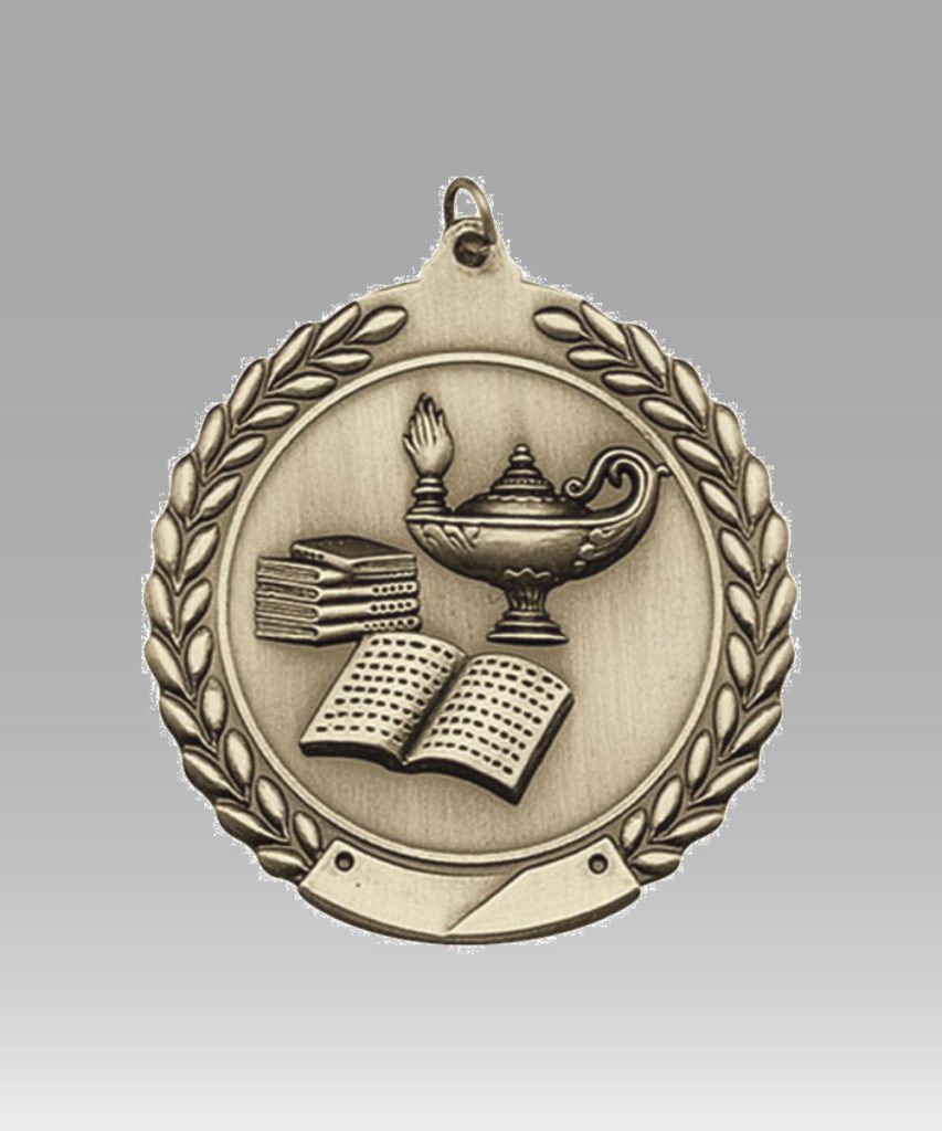 1.75" Lamp of Knowledge Medal - Ampros Awards